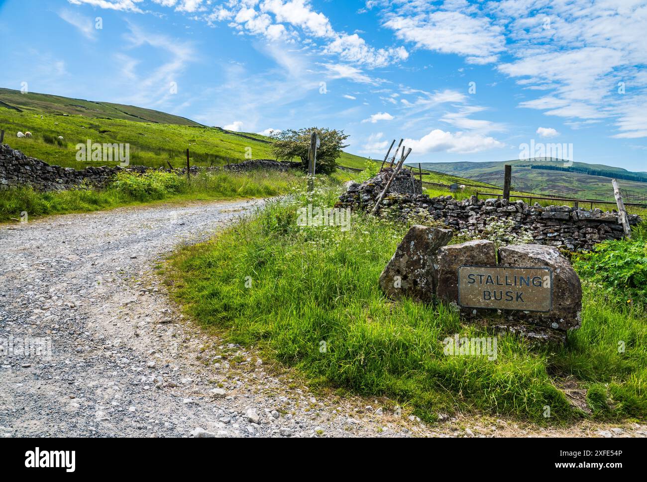 Stalling Busk sign and track Stock Photo - Alamy