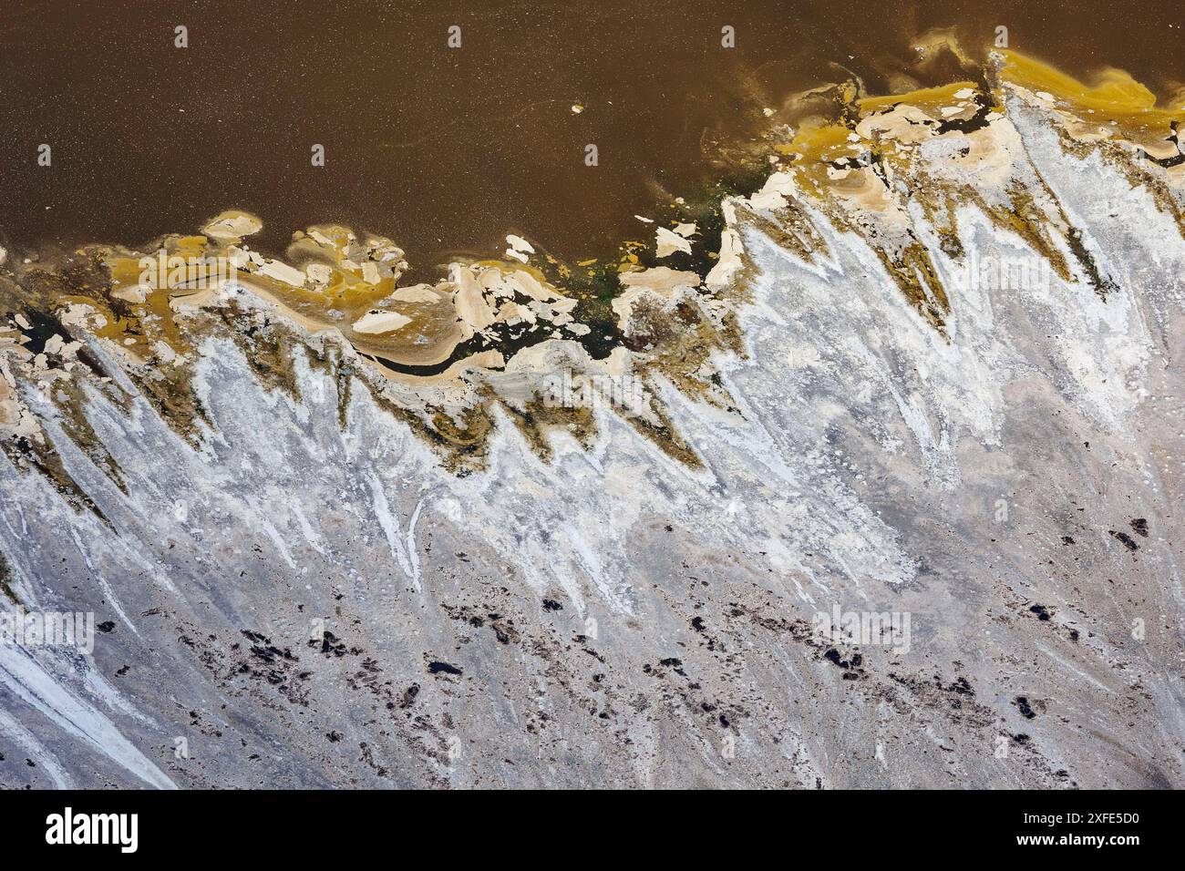 Kenya, Lake Magadi, hypersaline soda lake, mineral formations sometimes ...