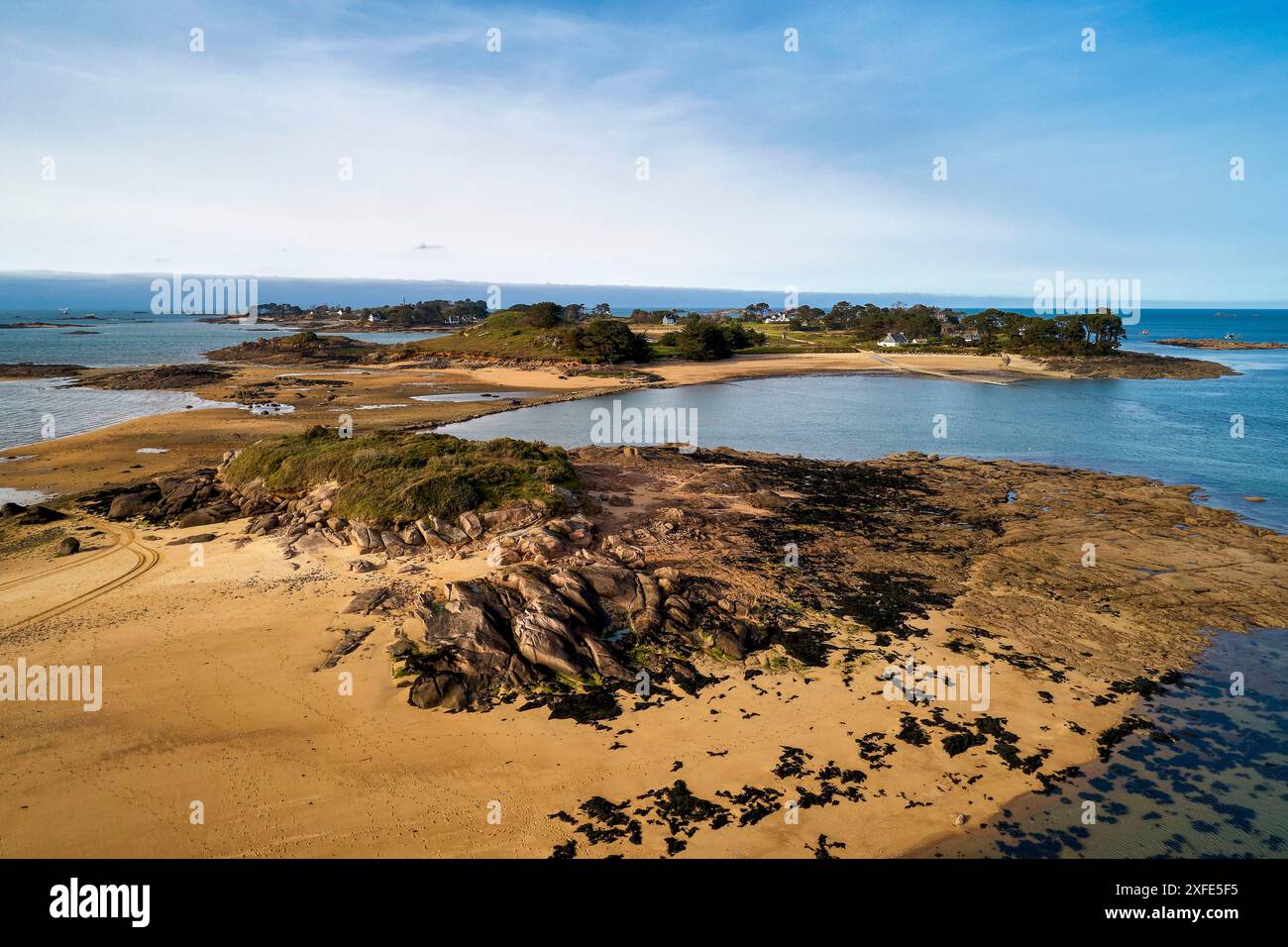 France, Finistère, Carantec, Ile Callot (aerial view Stock Photo - Alamy