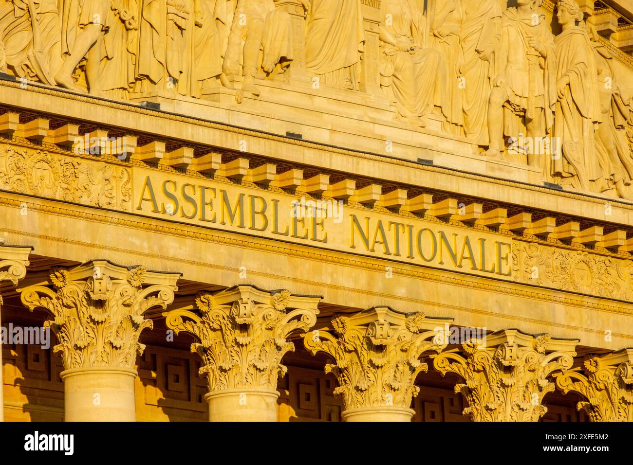 France, Paris, area listed as World Heritage by UNESCO, Bourbon palace ...