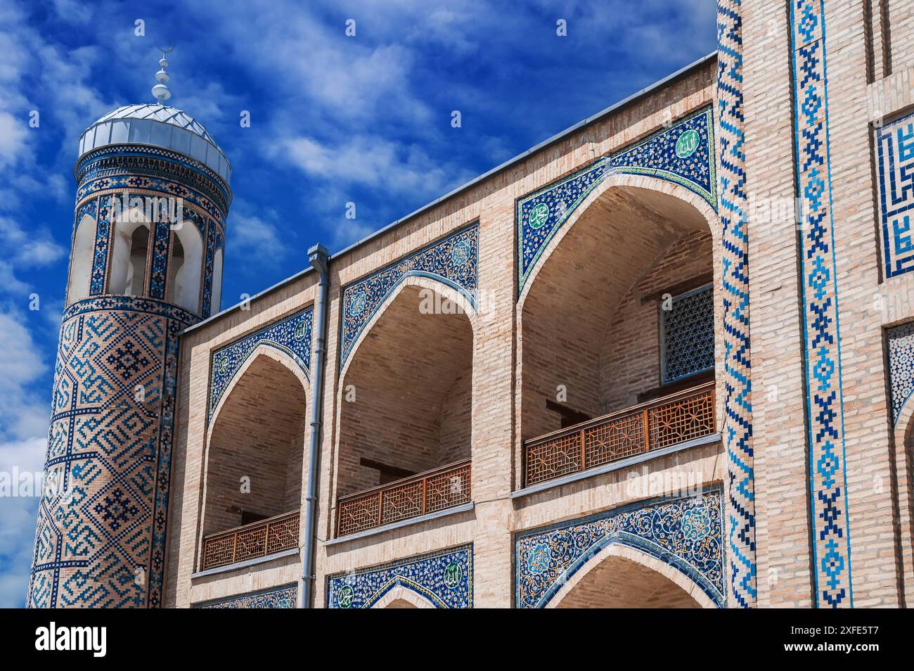 Brick walls decorated with ceramic tiles with oriental asian pattern of ...