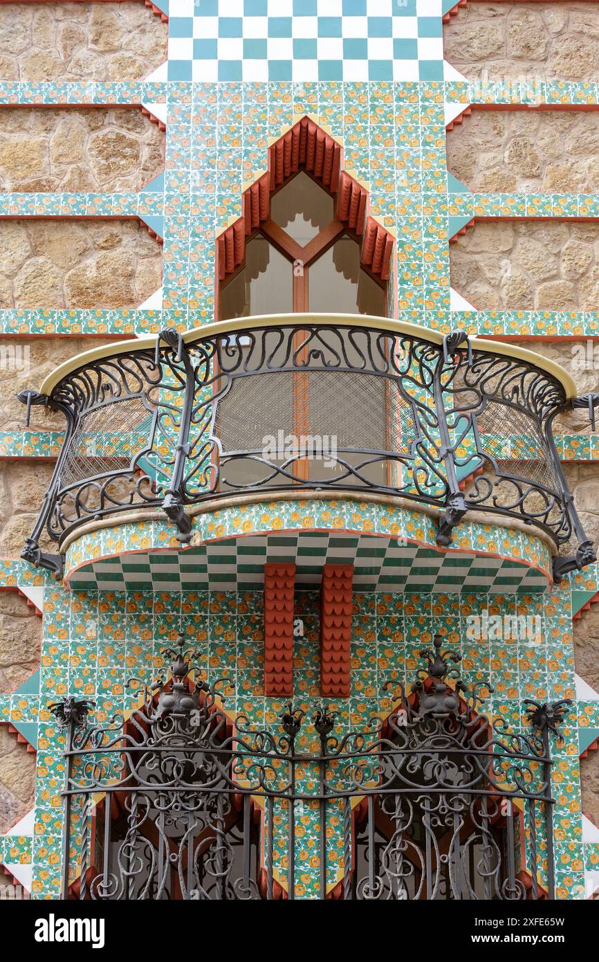 Spain, Catalonia, Barcelona, facade of the casa Vicens built between ...