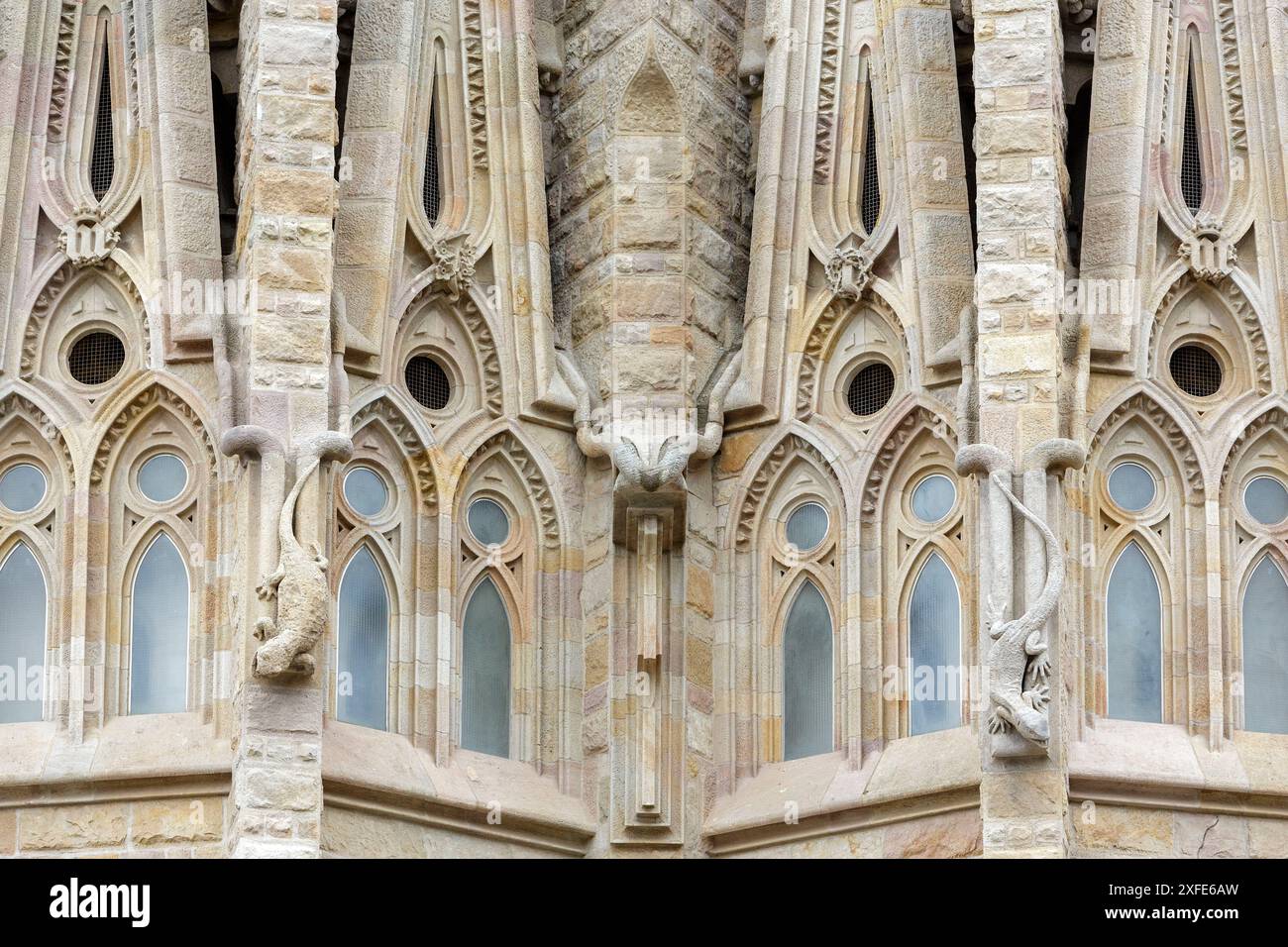 Spain, Catalonia, Barcelona, Sagrada Familia basilica built in ...