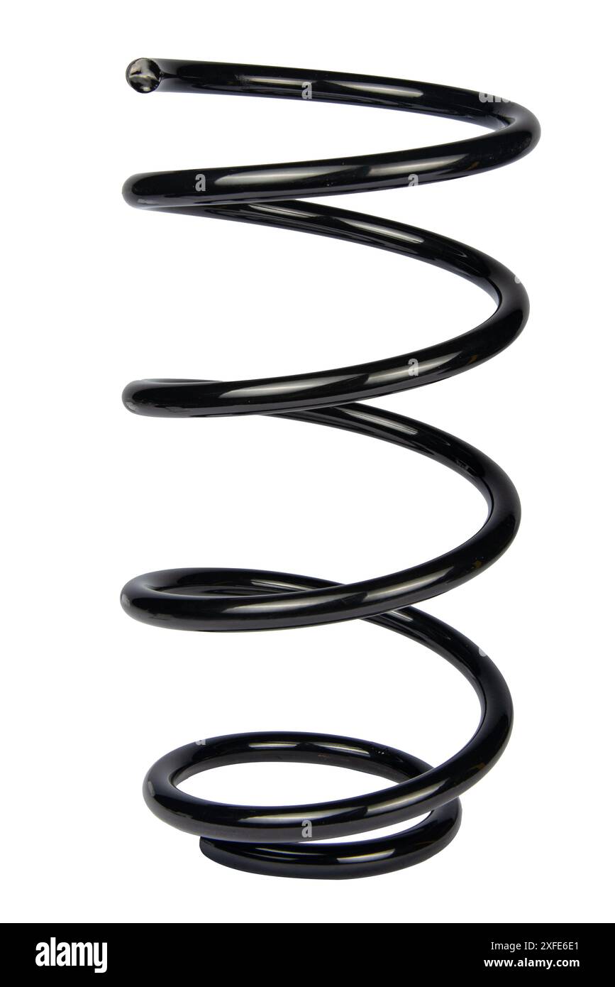 Black Coil Spring Isolated On White Background Stock Photo - Alamy