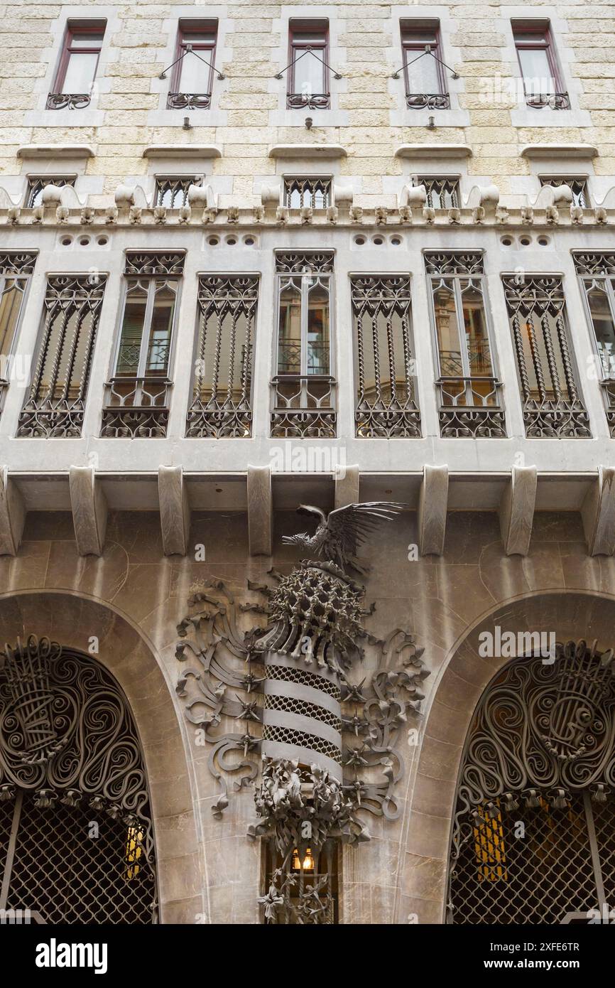 Spain, Catalonia, Barcelona, the Güell Palace (Palau Güell) built ...