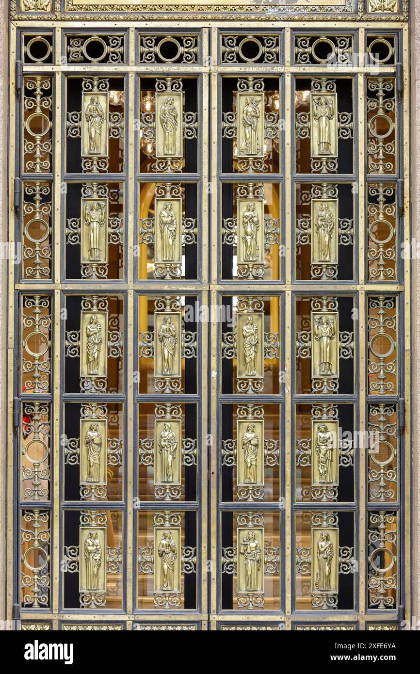 Spain, Catalonia, Barcelona, detail of the ironwork made of wrought ...