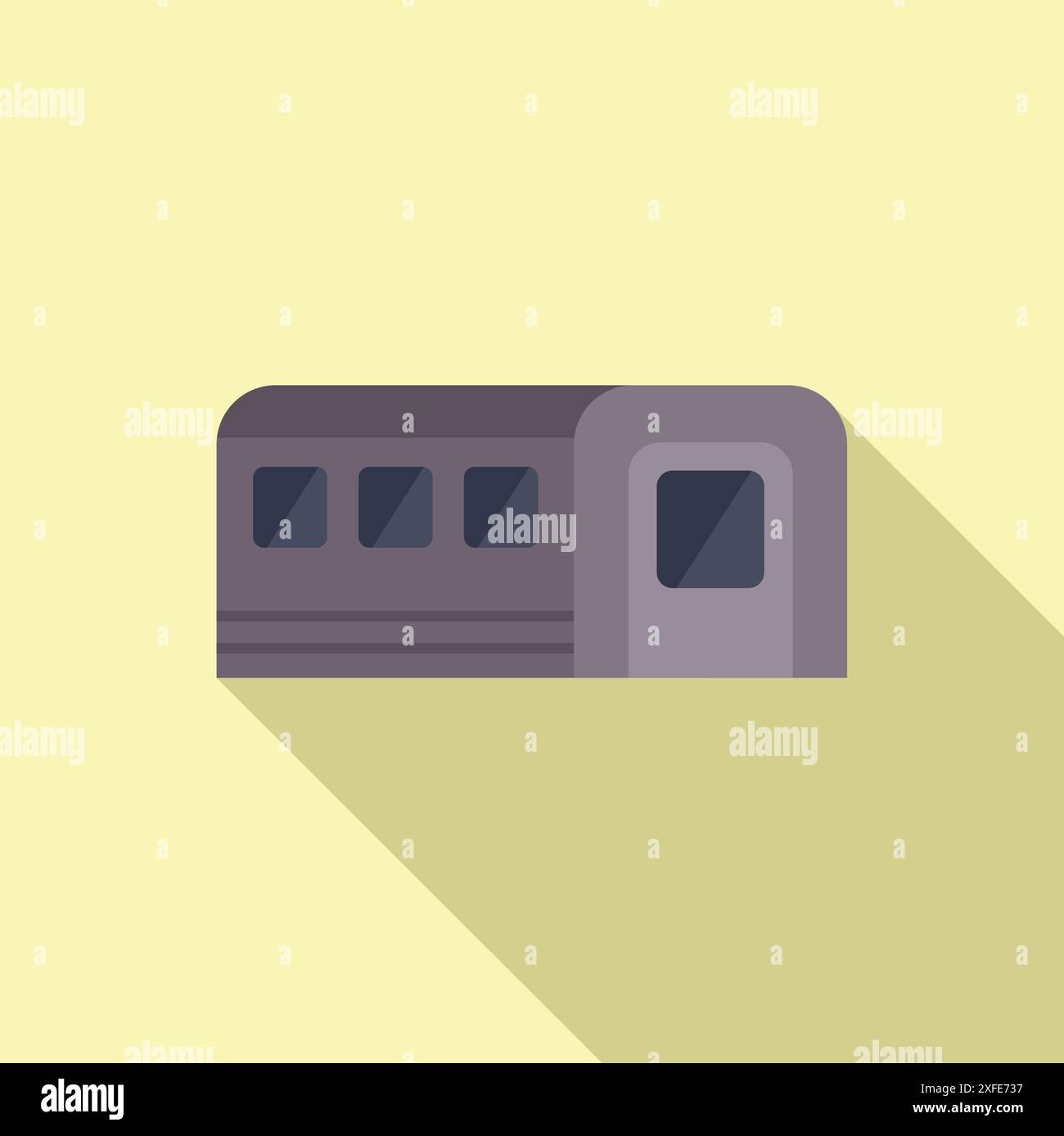 Modern train wagon presenting boarding entrance in flat design with ...