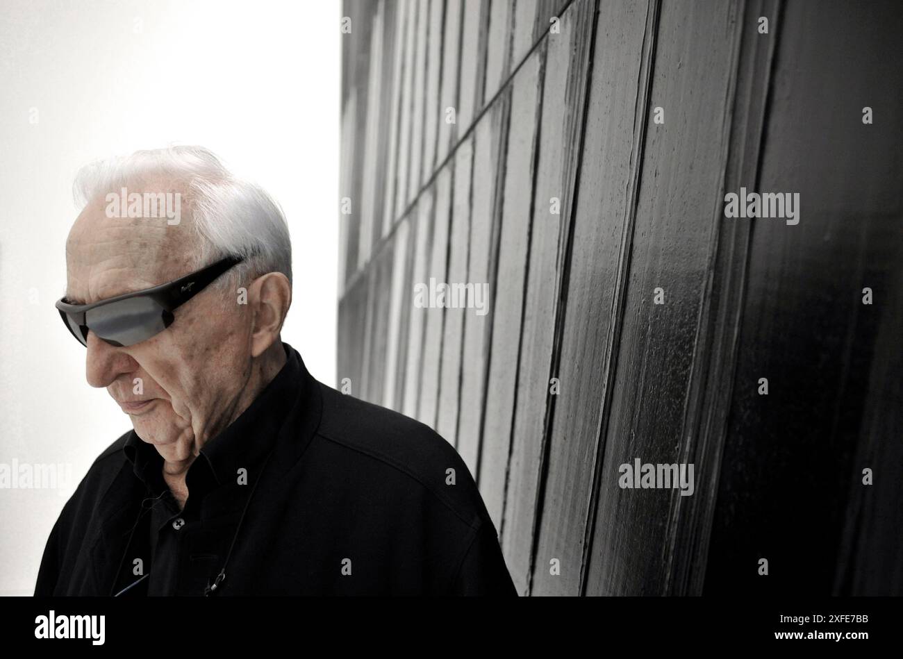 France, Aveyron, Rodez, Soulages Museum, the painter Pierre Soulages in ...