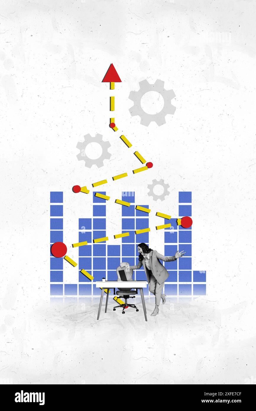 Composite trend artwork sketch image photo collage of trader business ...