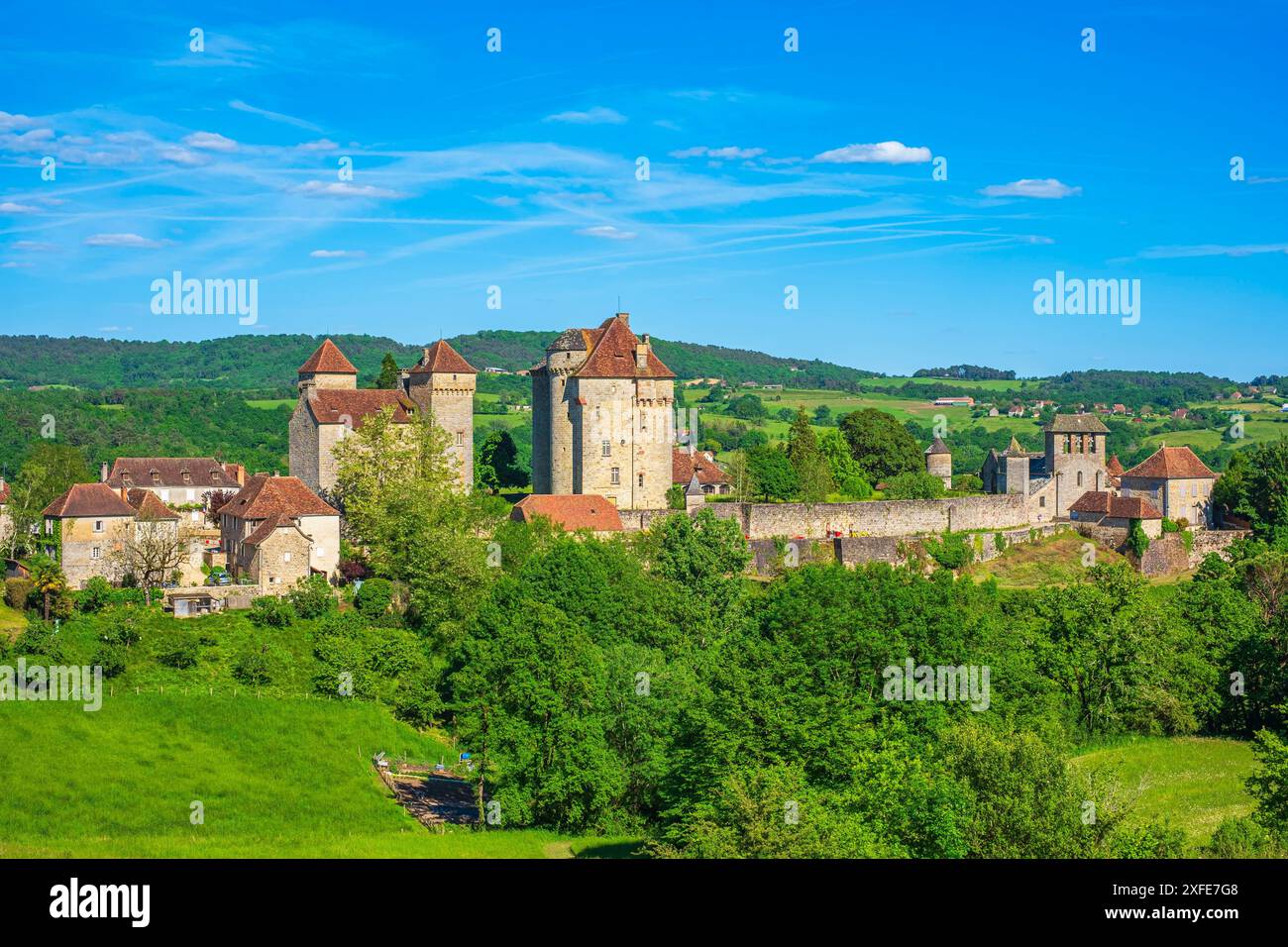 France, Correze, Curemonte, medieval village labeled Les Plus Beaux ...
