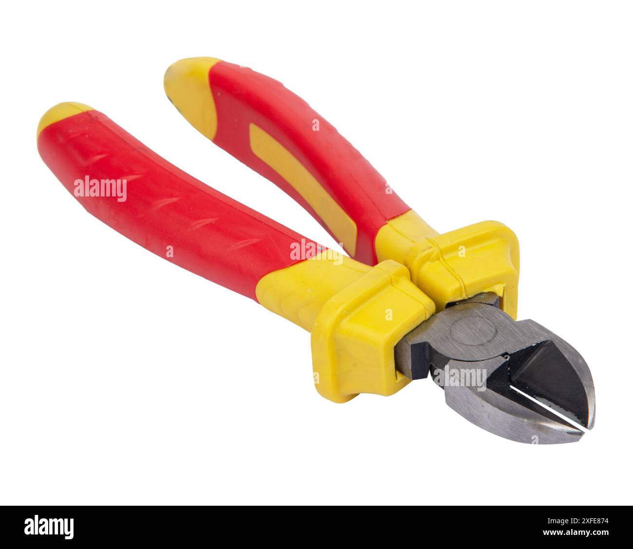 Hand tool. Wire cutters with dielectric handles isolated on white ...