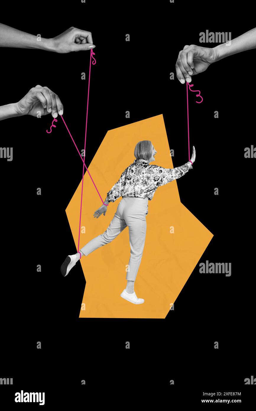 Composite trend artwork 3D sketch image collage of workspace aged woman ...