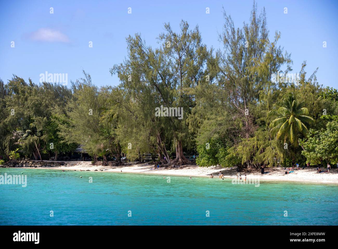French Polynesia, Society Islands, anchorage in Apu Bay, island of ...