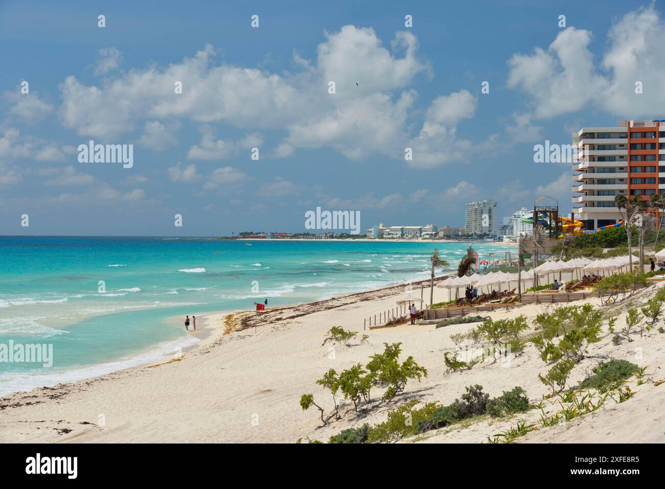 Mexico, state of Quintana Roo, Cancun, Playa Delfines Beach Stock Photo ...