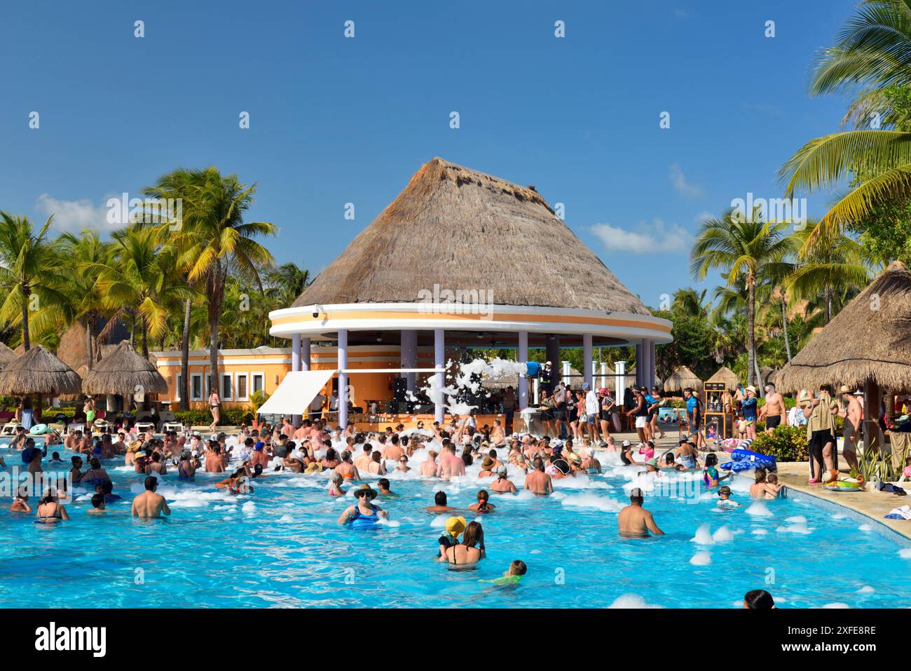 Mexico, state of Quintana Roo, Riviera Maya, Playa Paraiso, swimming ...