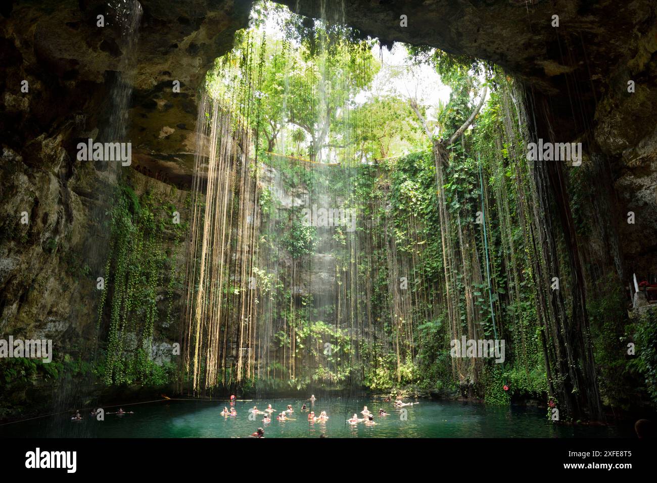 Mexico, Yucatan State, Ik Kil Eco-Archaeological Park, Ik-Kil Cenote or ...