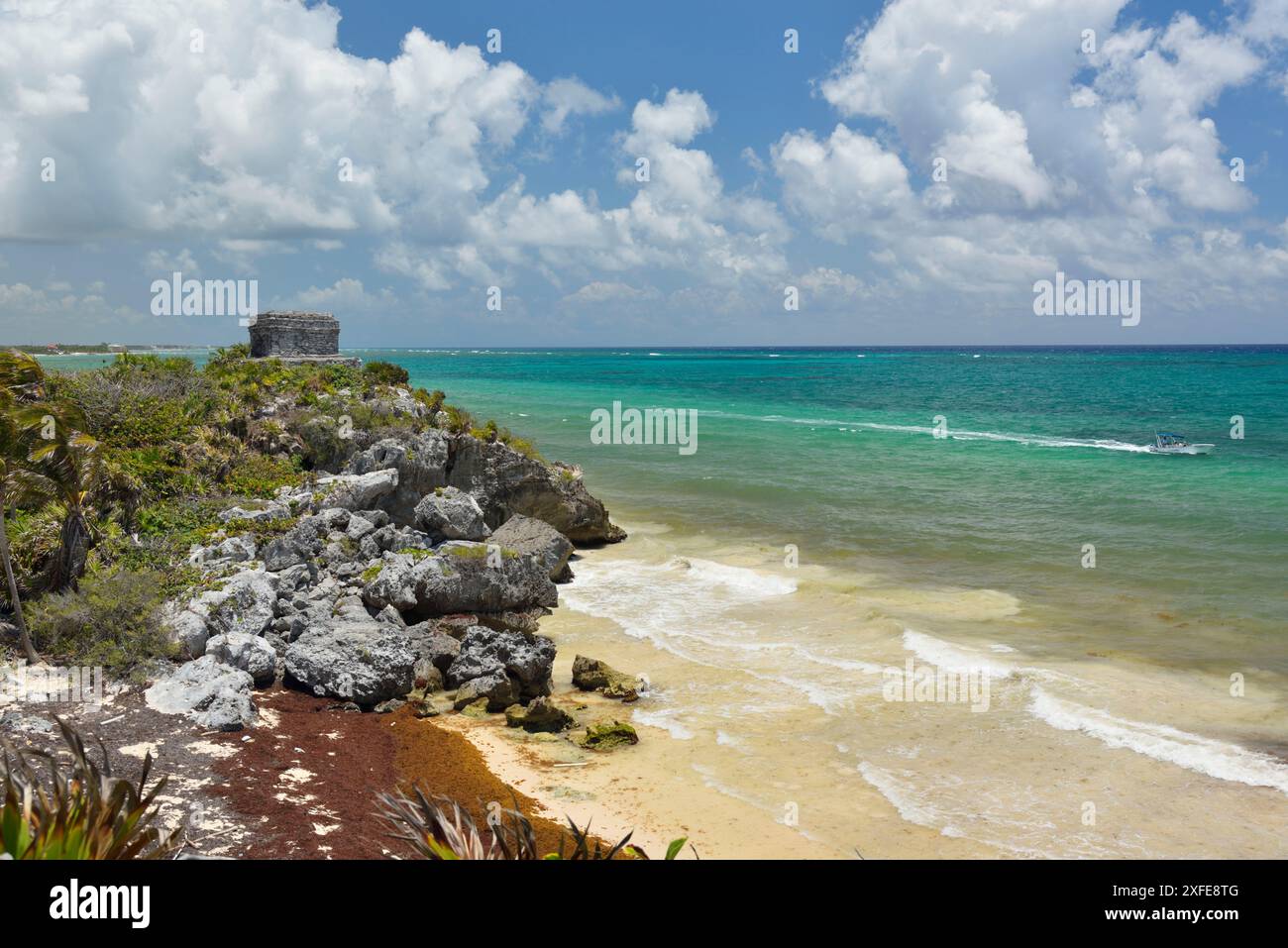 Mexico, Quintana Roo state, Tulum, Mayan archaeological site of Tulum ...