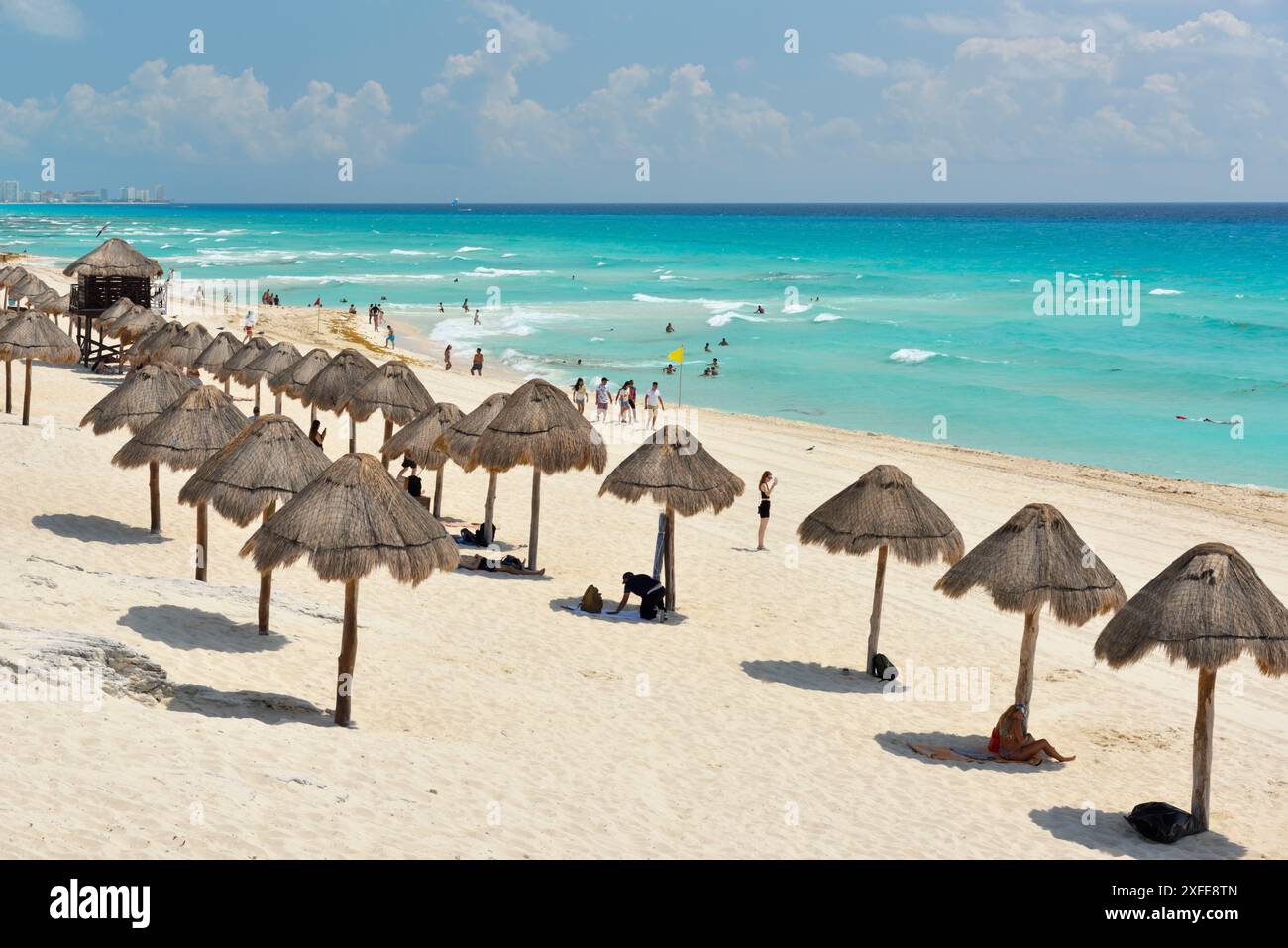 Mexico, state of Quintana Roo, Cancun, Playa Delfines Beach Stock Photo ...