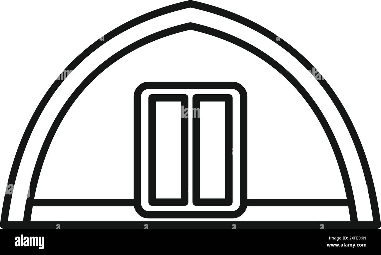 Hangar building for airplane storage icon. Outline hangar building for ...