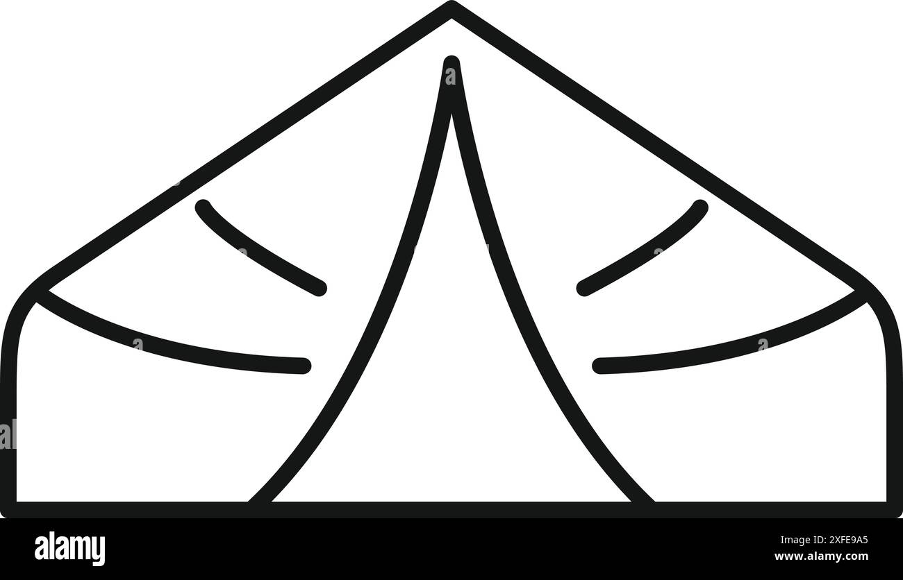 Camping tent in badge Black and White Stock Photos & Images - Alamy