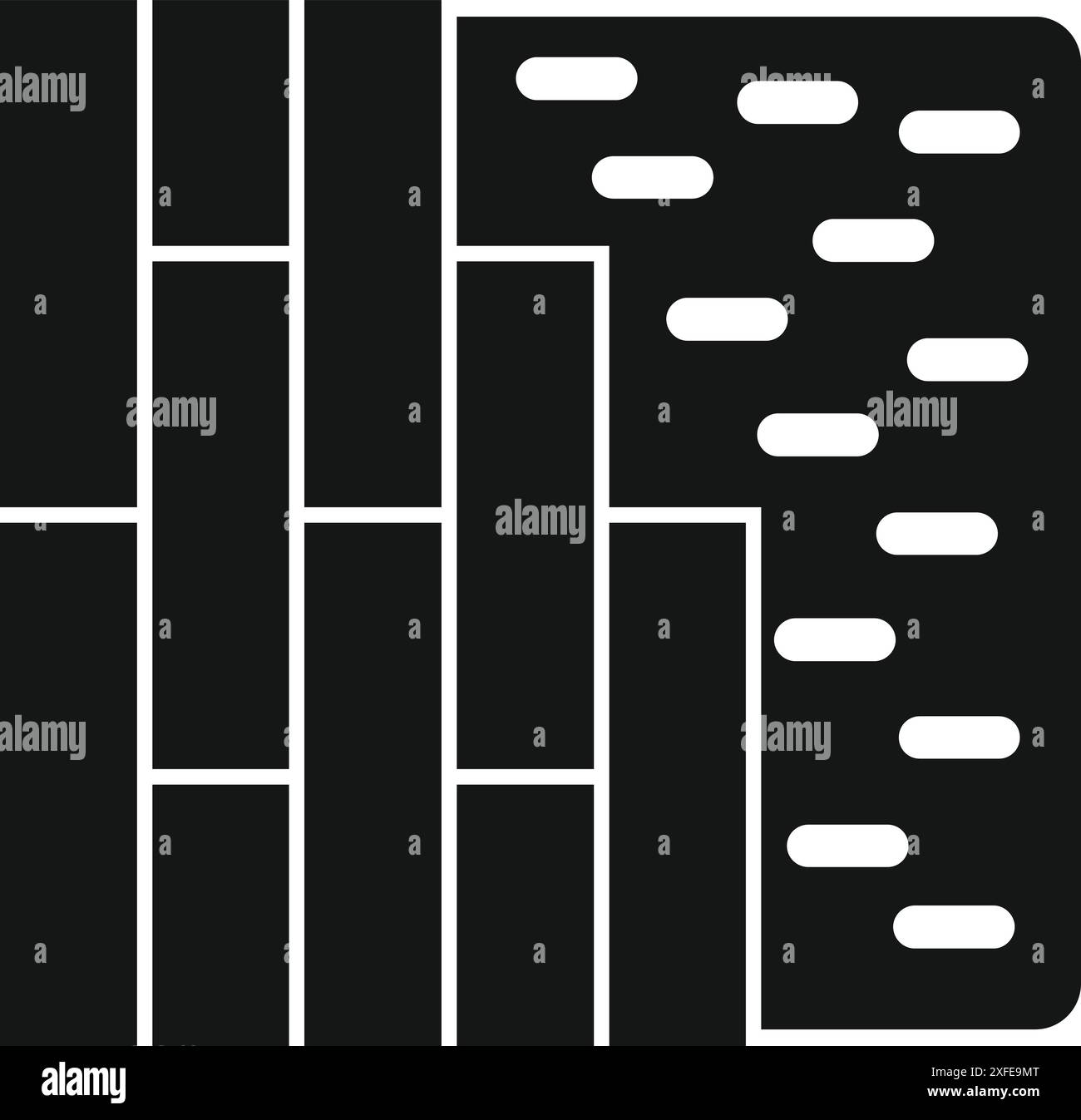 Simple icon representing the concept of waterproofing a wooden floor to ...