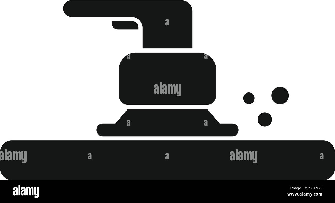 Water tap pouring water droplets in simple style, icon, logo Stock ...