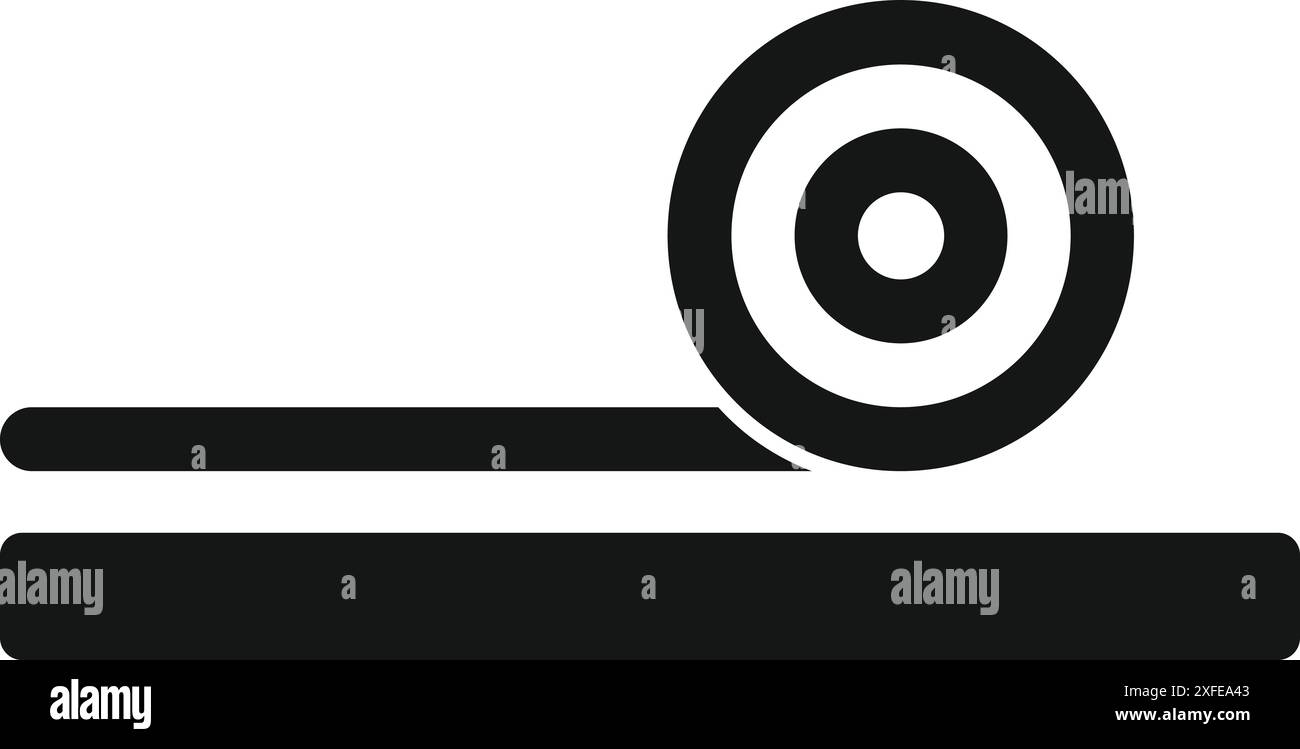 Textile roll icon representing the fabric production process in the ...