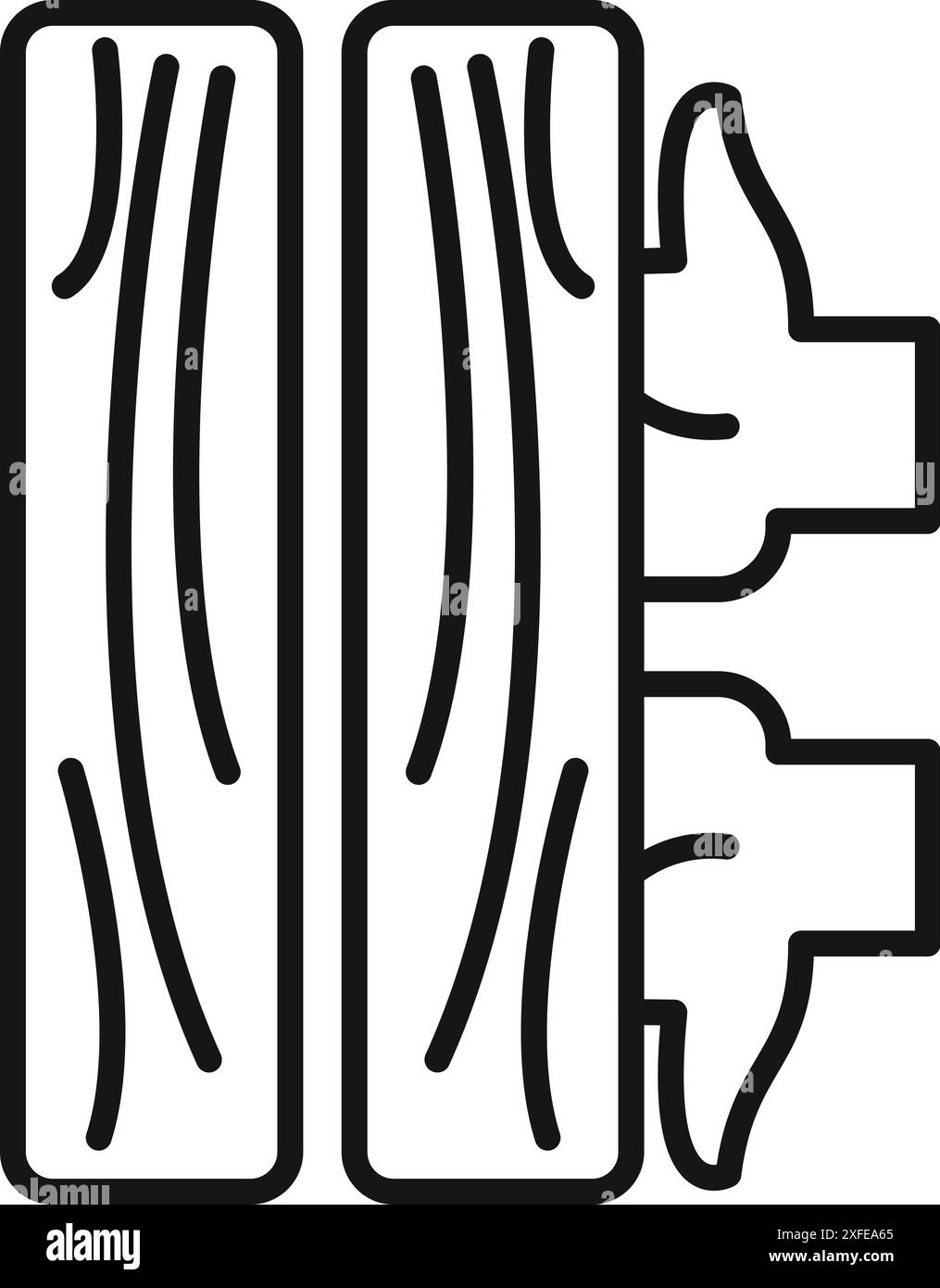 Carpenter holding wood planks concept icon, outline style, line vector ...
