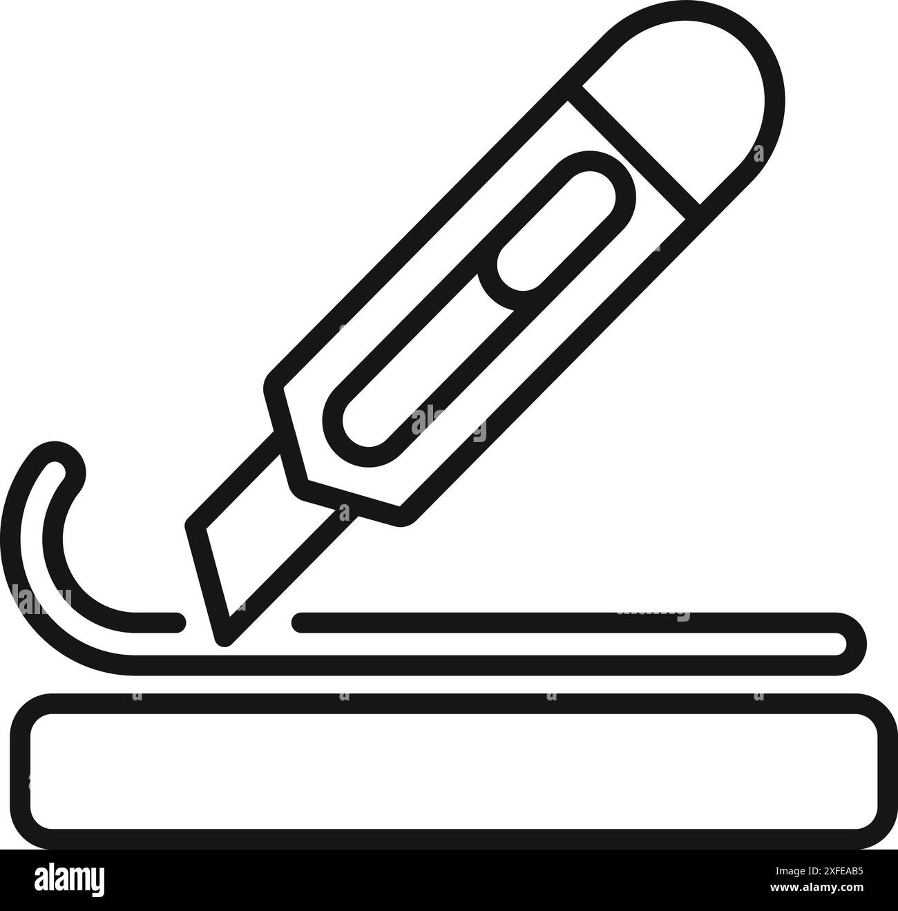 Cutting open a box Black and White Stock Photos & Images - Alamy