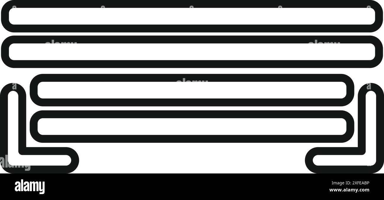 Minimalist line art icon of a wooden bench, perfect for representing ...