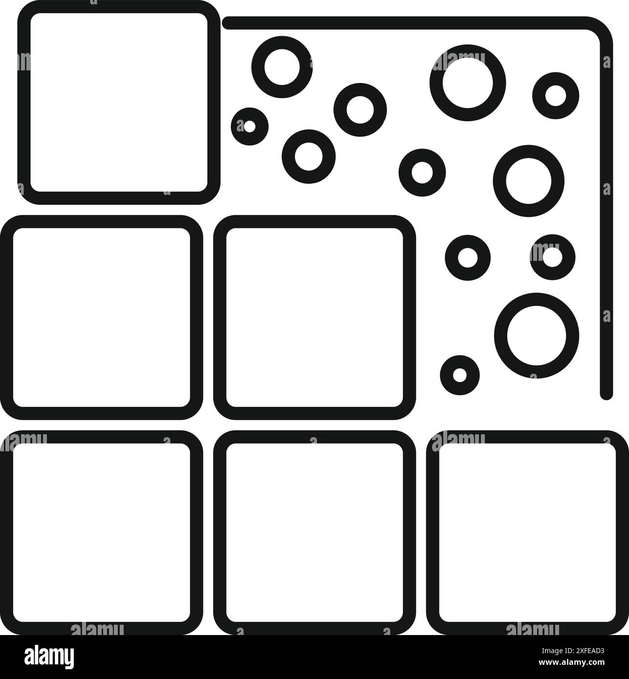 Line icon representing a porous material, showing the concept of ...