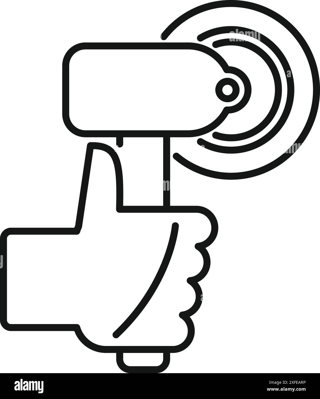 Construction worker is holding an angle grinder and showing a thumbs up ...