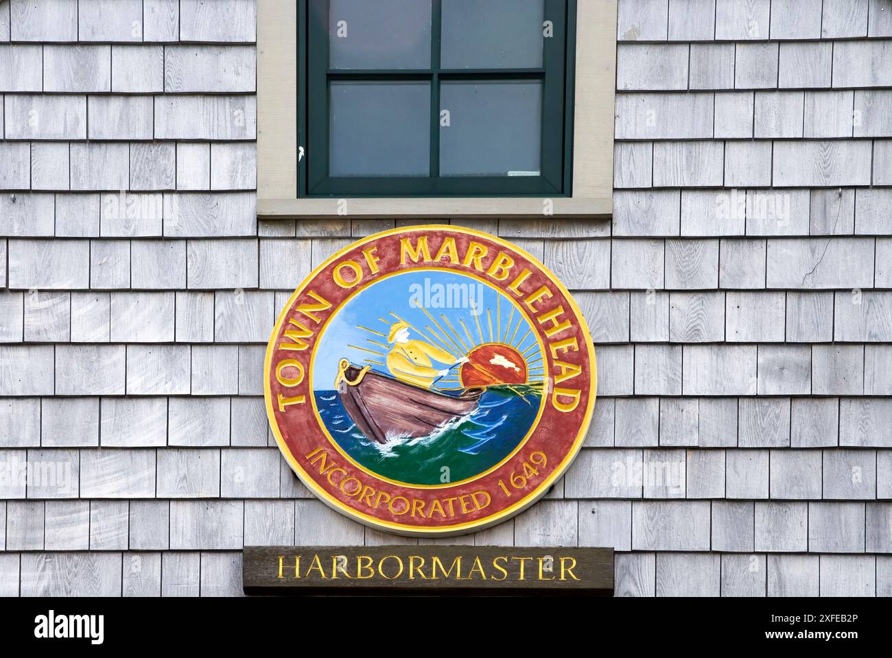 marblehead harbour master office and sign in massachusetts Stock Photo ...