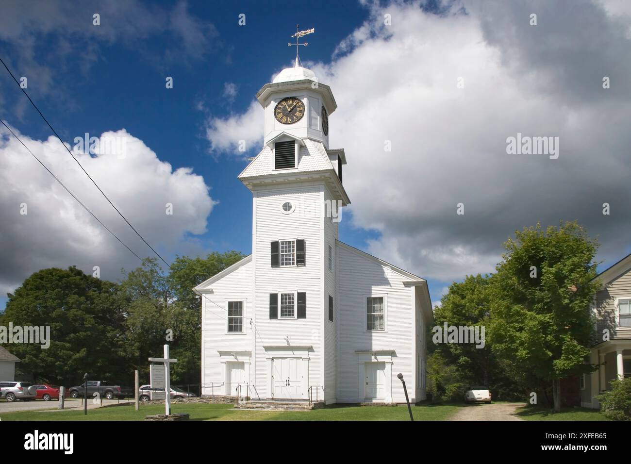 traditional wooden white church in weston vermont Stock Photo - Alamy