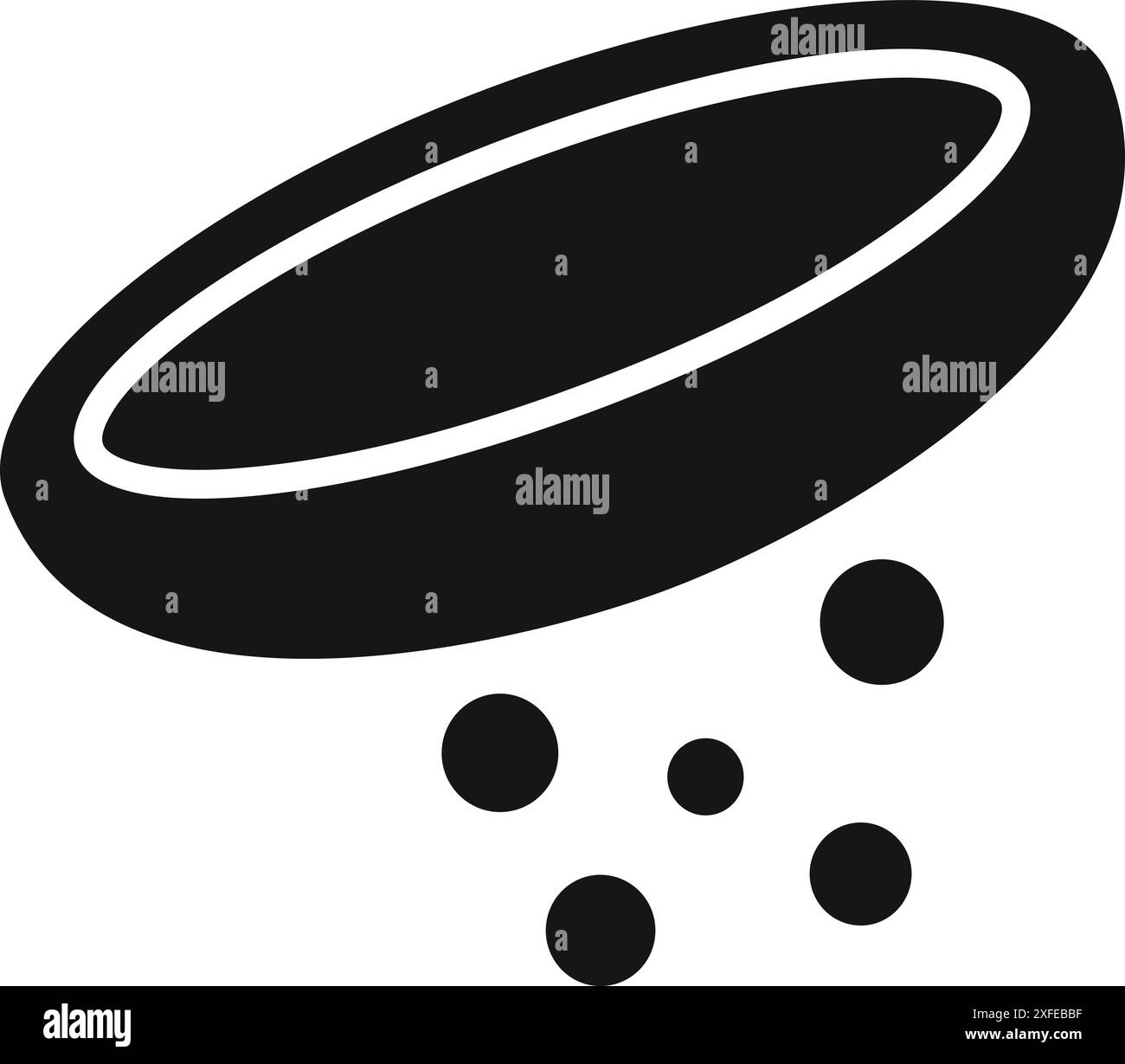 Simple icon of a black effervescent tablet dissolving in water ...