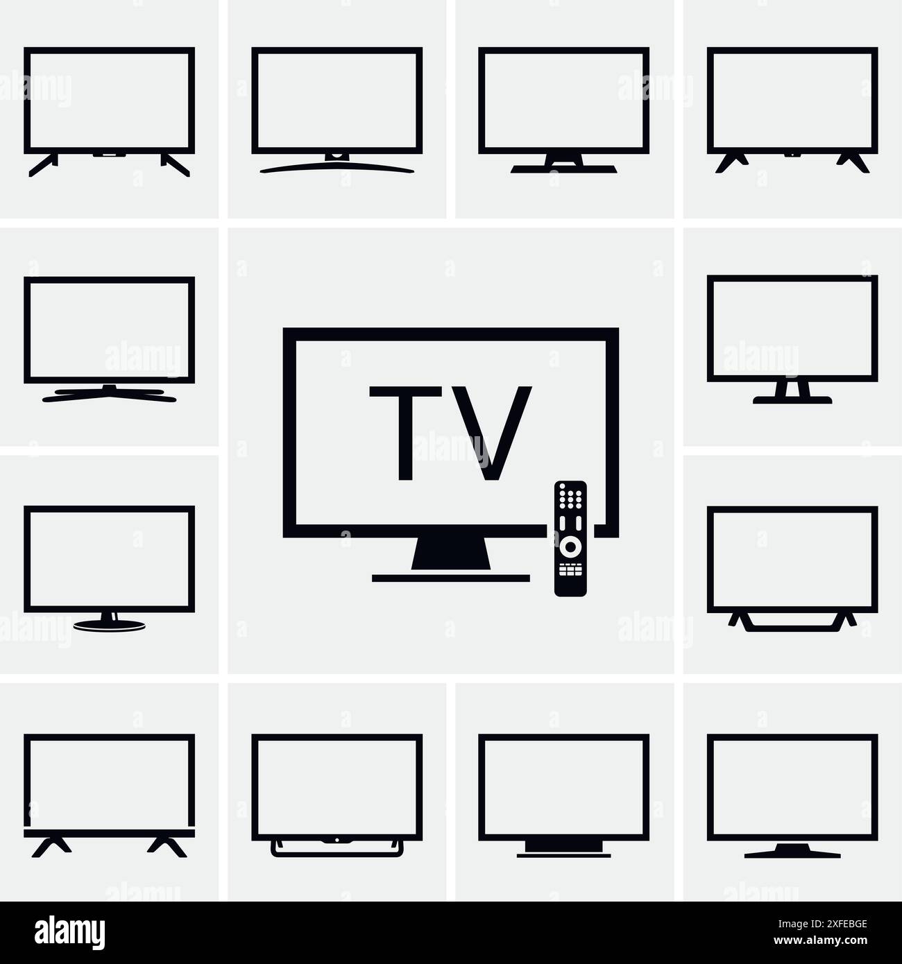 Modern TV icons. Vector illustration Stock Vector Image & Art - Alamy