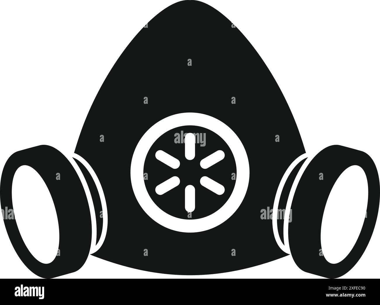 Simple icon of a respirator mask protecting from toxic fumes, viruses ...