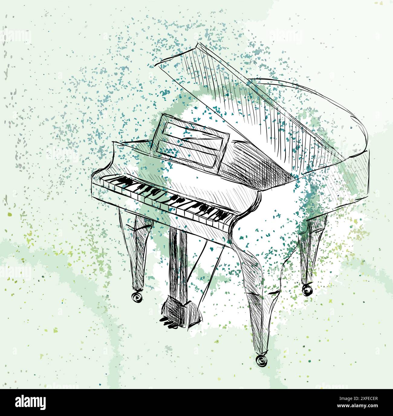Grand Piano Drawing Realistic