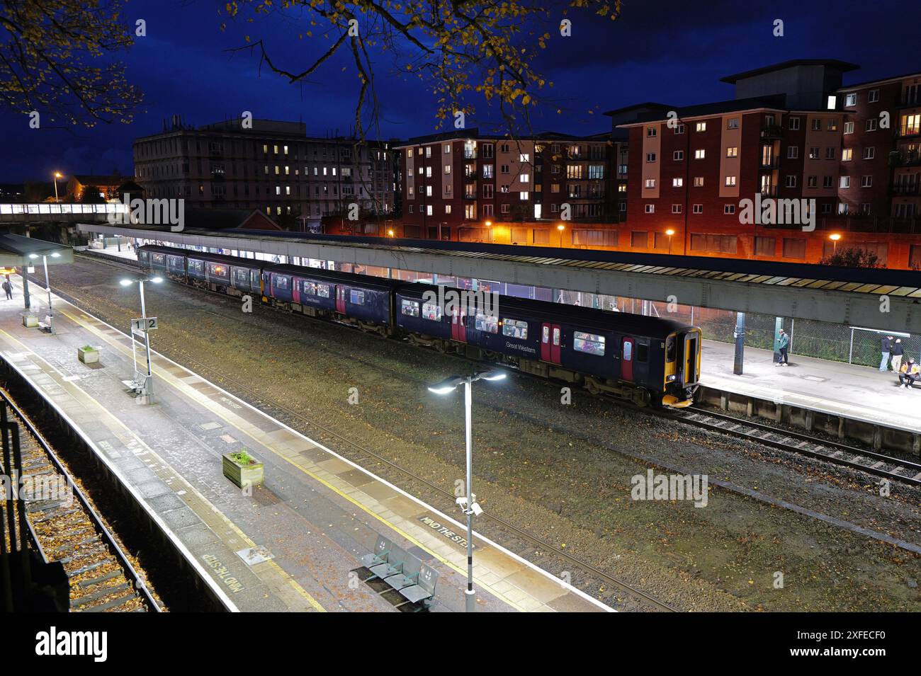 Exeter Central station at night, Devon, UK Stock Photo - Alamy