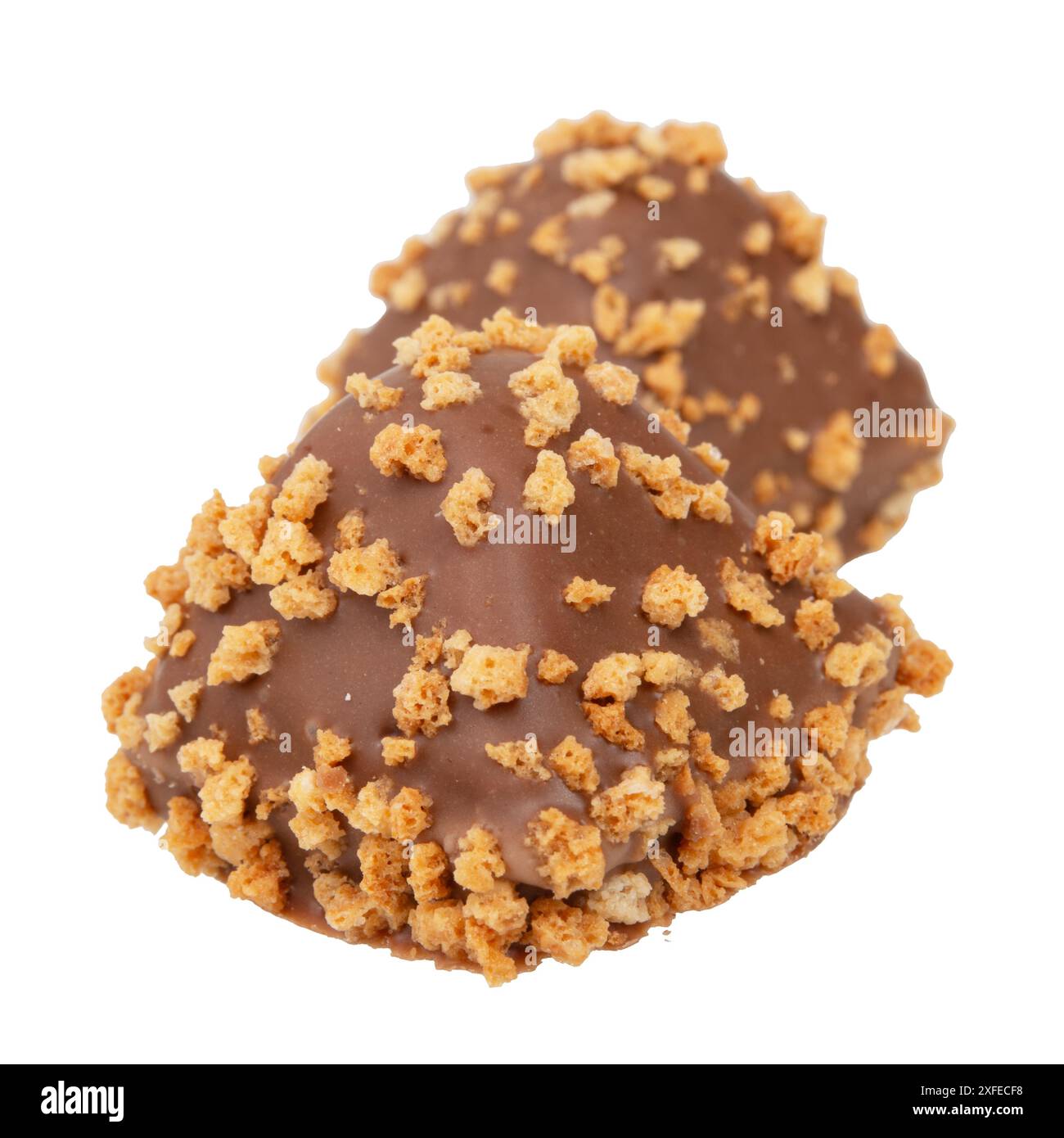 Chocolate wafer candy crispy sweets with filling isolated on the white ...