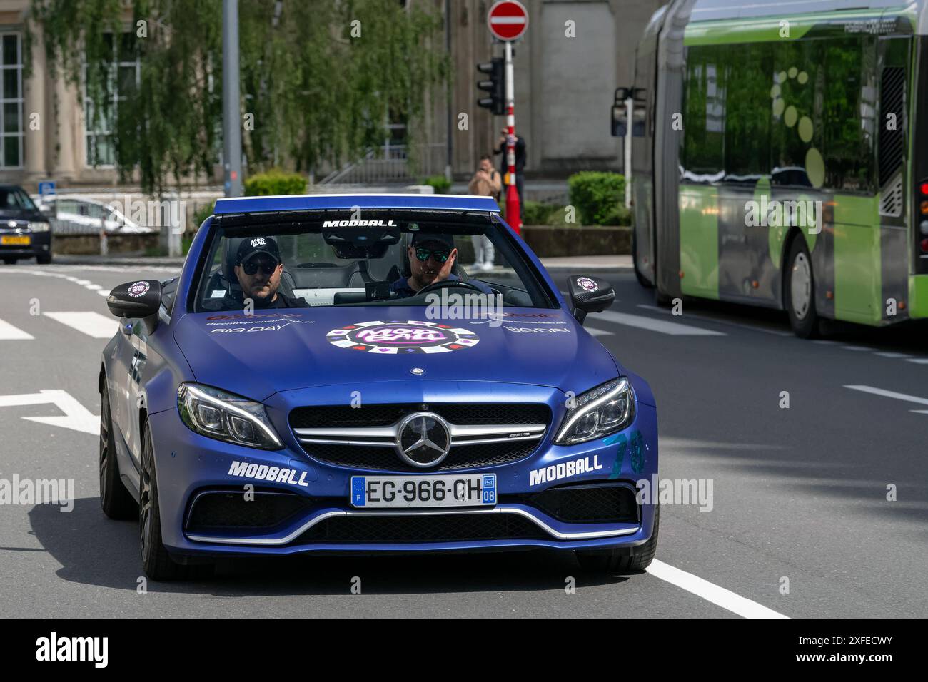 Luxembourg City, Luxembourg - View on a matte blue Mercedes-AMG C 63 ...