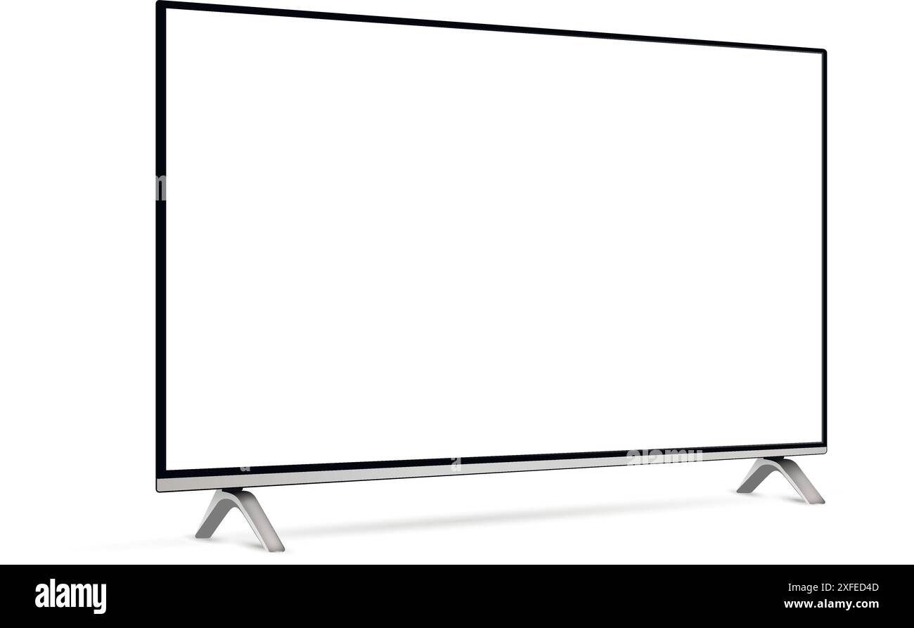 Realistic tv screen. Smart tv mockup. Blank television template. Vector ...