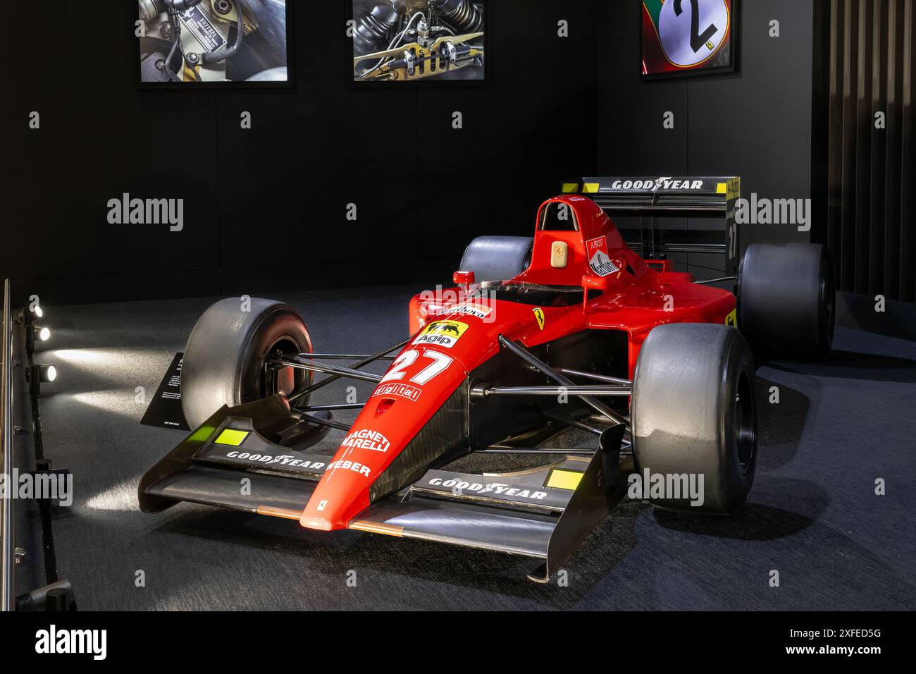 Paris, France - Rétromobile 2023. View on a red 1991 Ferrari F1-91 ...