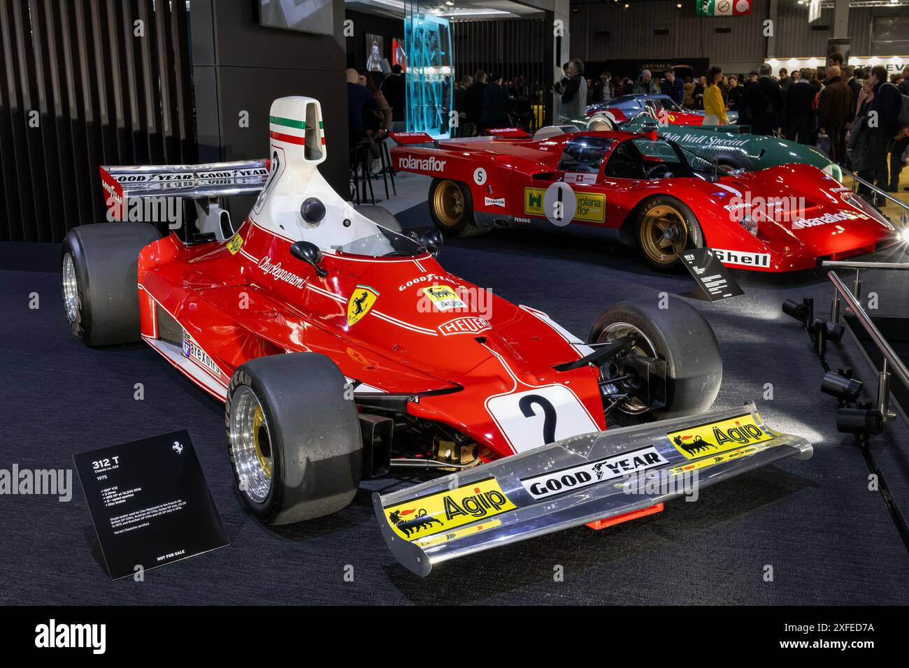 Paris, France - Rétromobile 2023. View on a red 1975 Ferrari 312 T ...