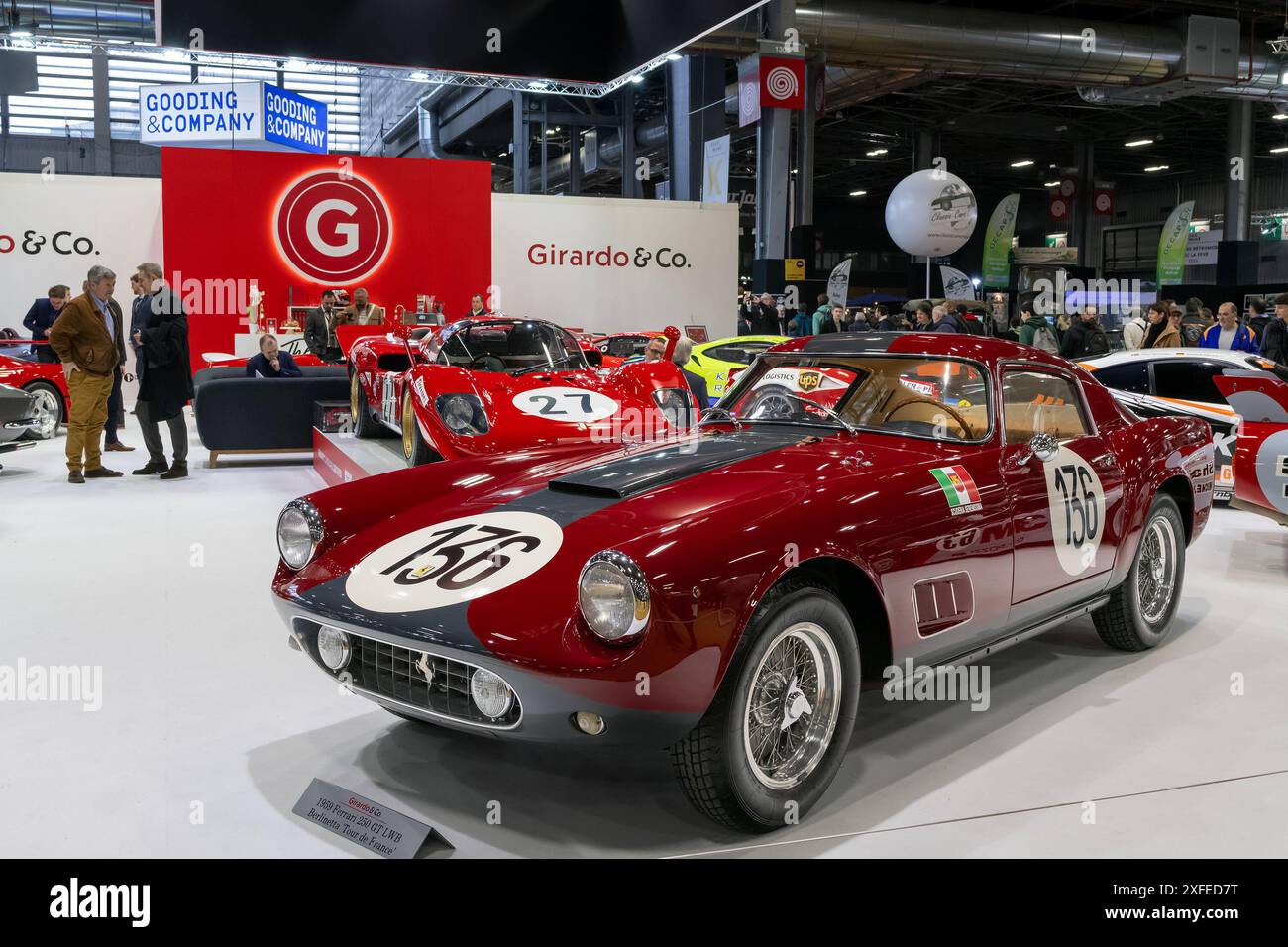 Paris, France - Rétromobile 2023. View on a burgundy 1959 Ferrari 250 ...