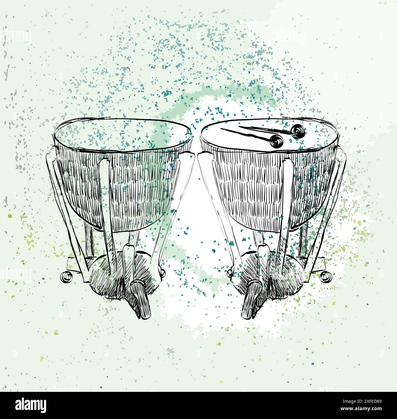 hand drawn timpani on a light background Stock Vector Image & Art - Alamy