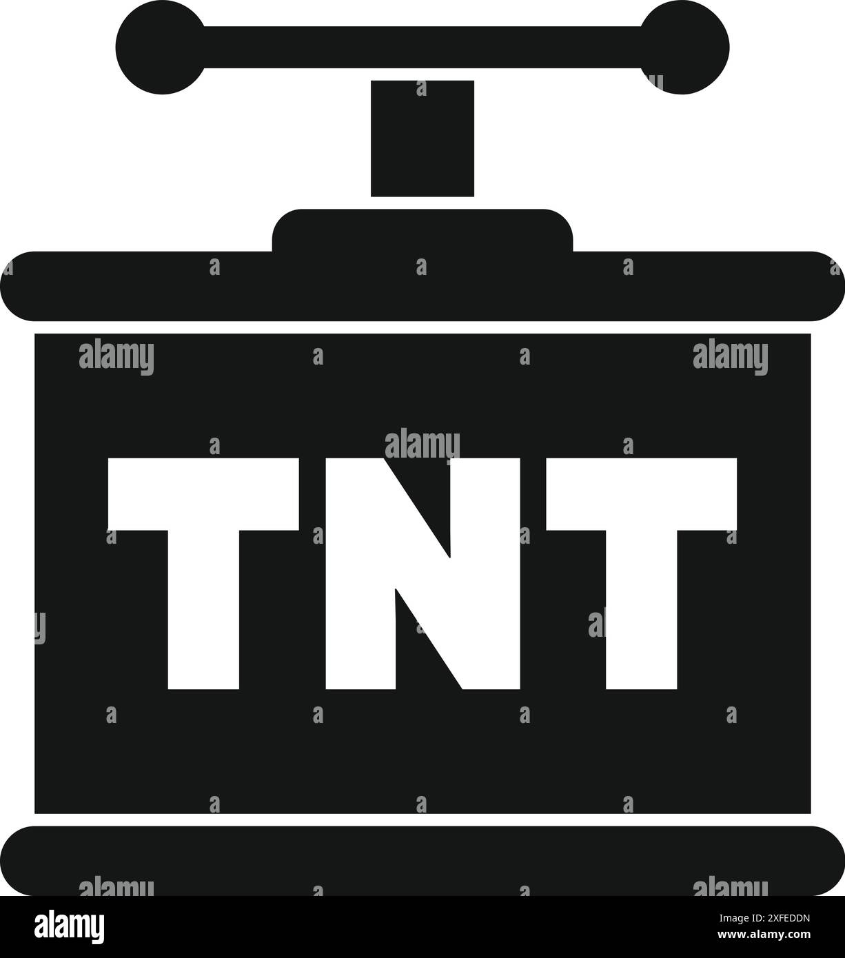 Black glyph icon of a detonator exploding, representing danger and ...