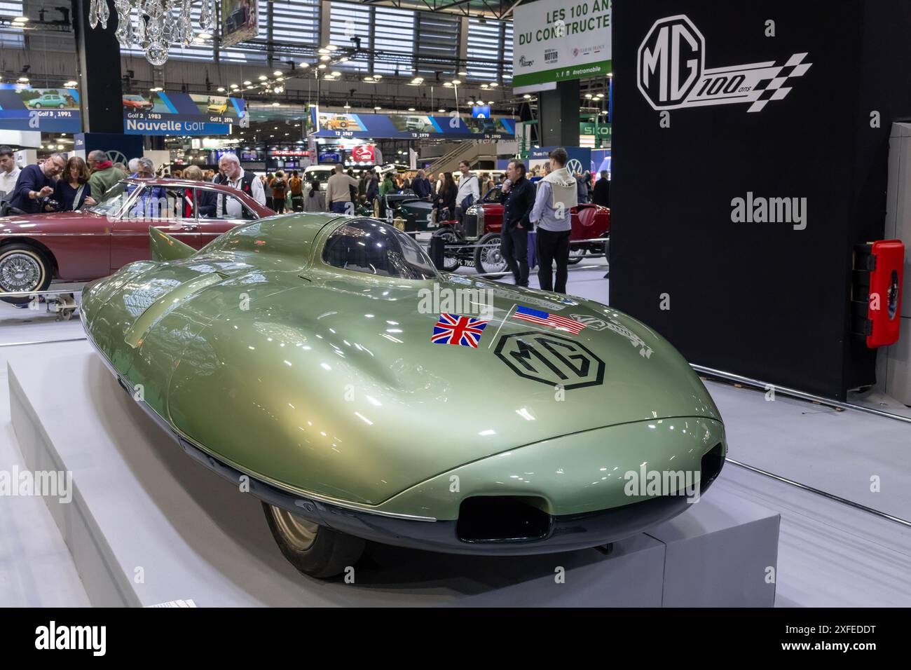 Paris, France - Rétromobile 2024. View on a green 1957 MG EX181 Stock ...