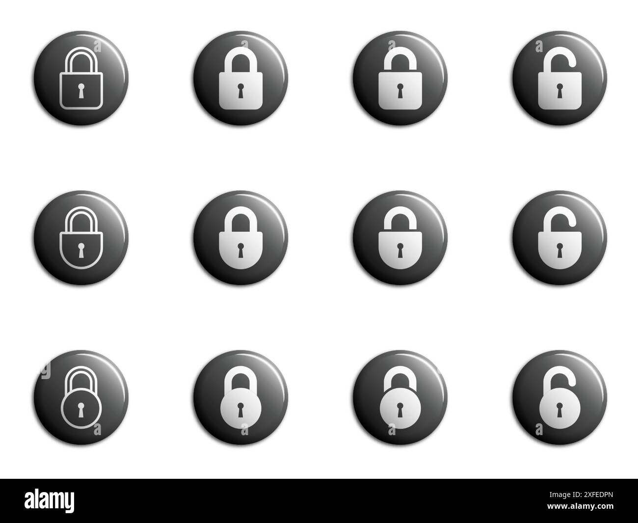 Lock icons set. Padlock symbol collection. Security symbol. Lock open ...