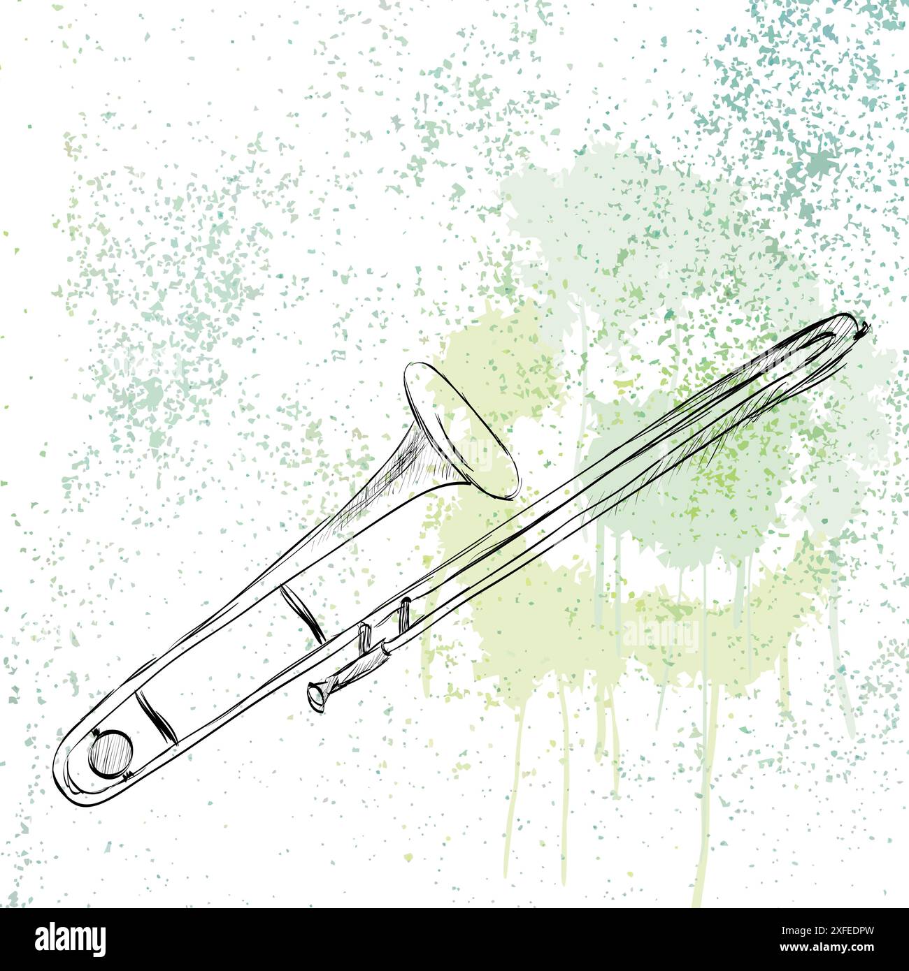 hand drawn trombone on a light background Stock Vector Image & Art - Alamy